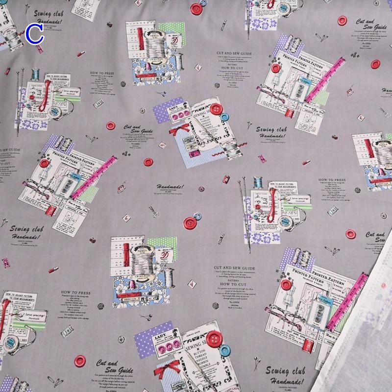 YUWA 有輪商店 シャーティング 生地 (50cm単位) 824815 ソーイング柄 プリント 布 針 糸 ボタン SEWING ハンドメイド バッグ ポーチ インテリア : 手芸のハグルマ ...