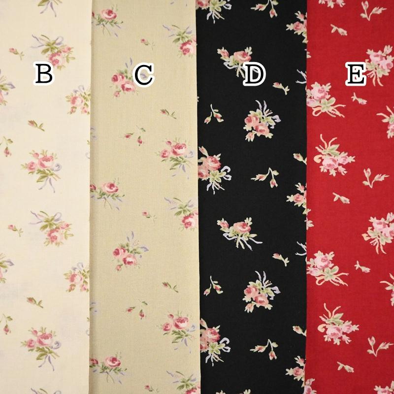 YUWA 有輪商店 シャーティング 生地 (50cm単位) 824930 リボン and ローズ 花柄 フラワー バラ 布 パッチワーク 手作り バッグ ポーチ ハンドメイド : 手芸の ...