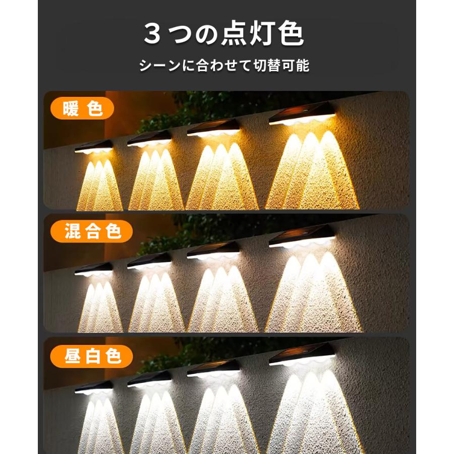 ソーラーライト 3LED フェンスライト 2個セット 照明器具 LED 光センサー 明暗センサー 自動点灯 壁 三色 防水 防犯 コンパクト 軽量 両面テープ A203 : 駿華堂Yahoo ...