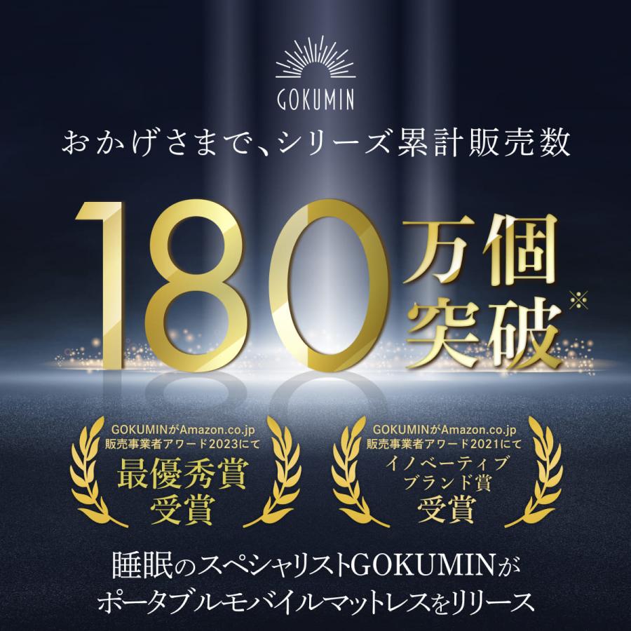 高反発 折りたたみマットレス ポータブル ごろ寝 厚み5cm GOKUMIN 収納バック付 車中泊 防災 モバイル 出張 キャンプ 軽量 カバー洗える ( スリム 60cm×180cm ...