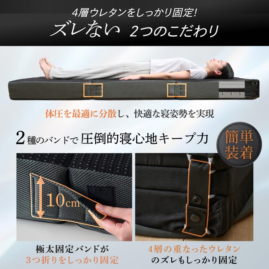 GOKUMIN アルティメイトマットレスplus＋ シングル セミダブル 折りたたみ ウレタン 硬め 柔らかめ 高反発 高弾性 低反発 厚さ15cm 三つ折り 敷布団 ベッド ごくみん ...