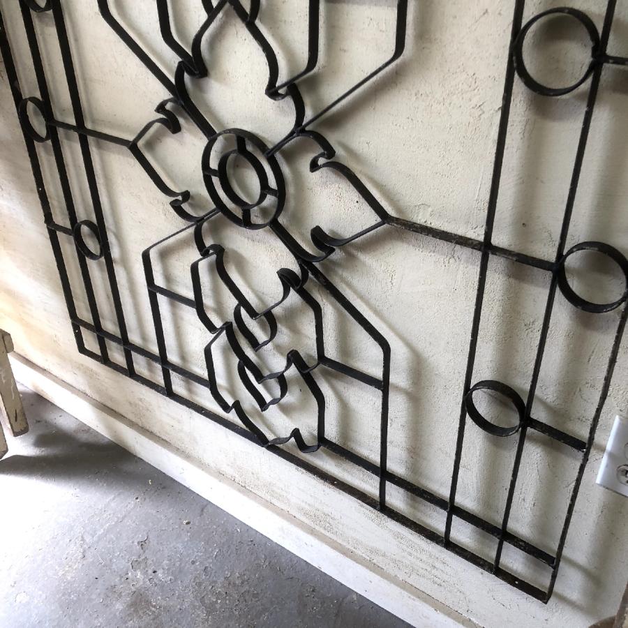 Y-448 W102×H103 大型アンティーク アイアン フェンス 鉄格子 間仕切り ケージ 外構 ガーデニング トレリス 防犯 鉄柵 stk : 種to家 - 通販 - Yahoo!ショッピング