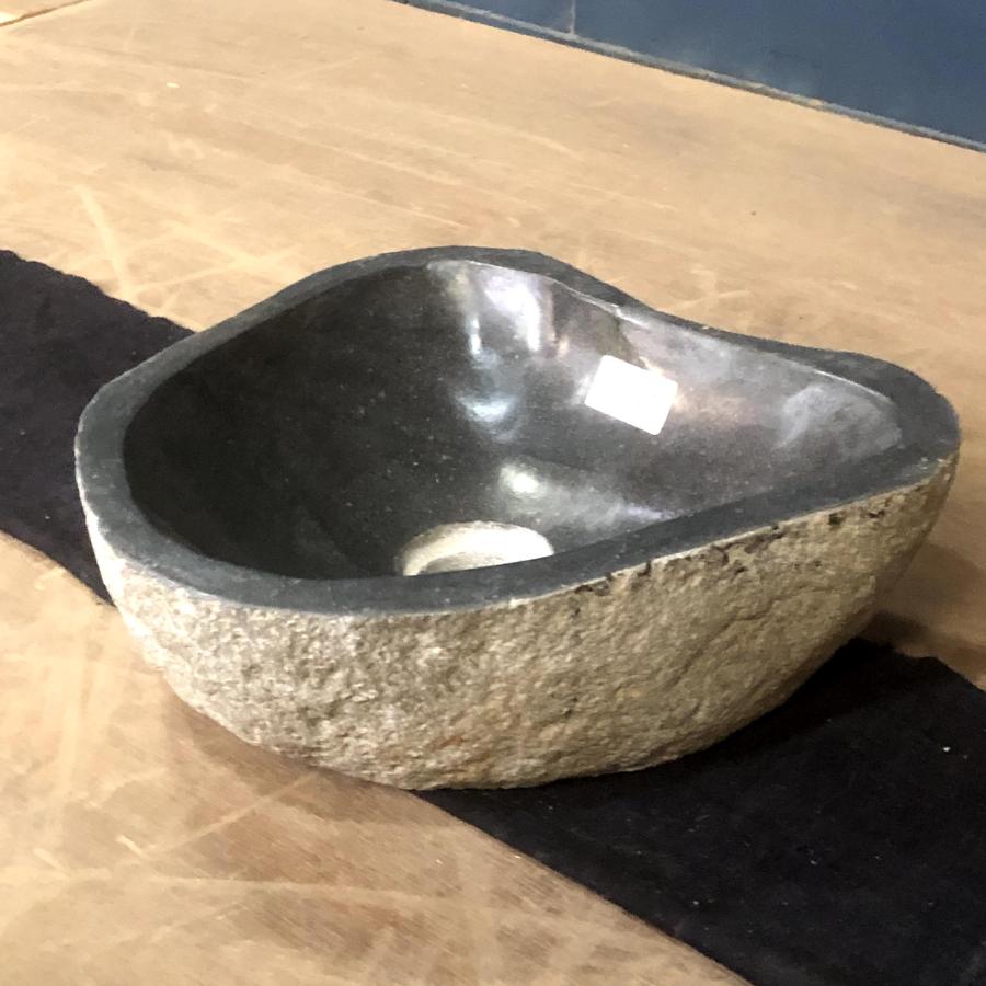 Z-025 W28×H28×H9 天然石の手洗いボウル 洗面ボウル 手洗い鉢 エクステリア ガーデニング 和風 店舗リノベーション 川石 stk : 種to家 - 通販 - Yahoo!ショッピング