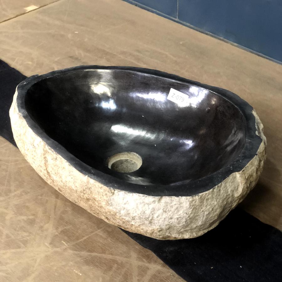 Z-079 W48×H33×H16 天然石の手洗いボウル 洗面ボウル 手洗い鉢 エクステリア ガーデニング 和風 店舗リノベーション 川石 stk : 種to家 - 通販 - Yahoo!ショッピング
