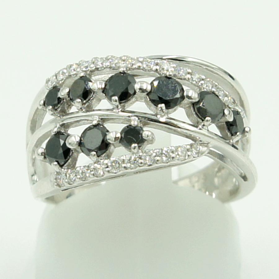 K18WGブラックダイヤモンドデザインリング BD1.05ct D0.27ct リングサイズ16号 重量5.80g(石の重量含む) ブラックダイヤモンド レディース（中古） : 秀和堂 ...