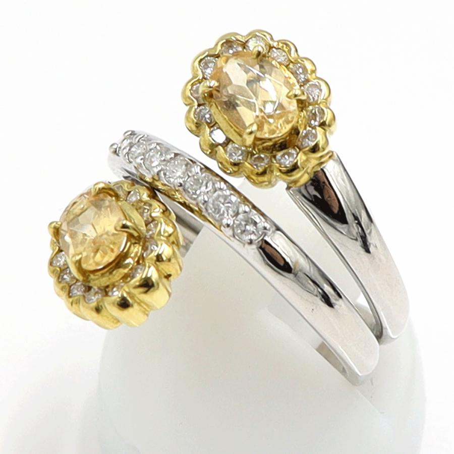 Pt900/K18トパーズダイヤモンドリング T0.43ct D0.41ct リングサイズ12号 重量9.07g(石の重量含む) レディース（中古） : 秀和堂 - 通販 - Yahoo!ショッピング