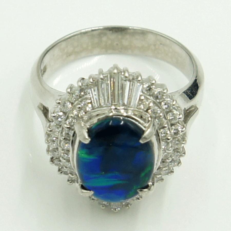 Pt900ブラックオパールリング BO1.95ctct D0.77ct リングサイズ13号 重量10.13g(石の重量含む) レディース（中古） : 秀和堂 - 通販 - Yahoo!ショッピング