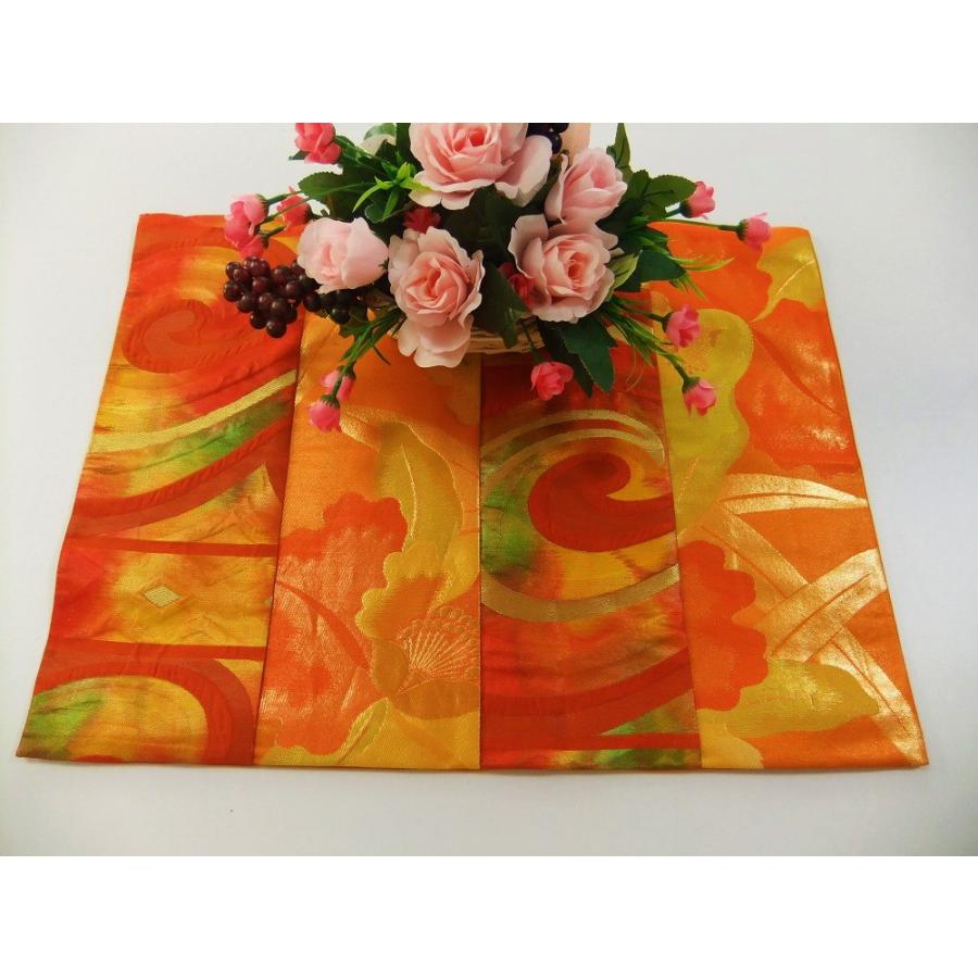 16)1541】41×54.5・正絹・豪華テーブルマット・花と渦/帯リメイク :a16a-1541:峯風堂 - 通販 - Yahoo!ショッピング