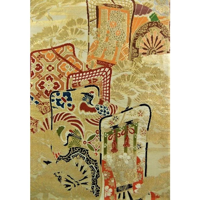 16)1613】194cm/昭和初期の丸帯からリメイク/御所車文/テーブルランナー・タペストリー等 : a16a-1613 : 峯風堂 - 通販 - Yahoo!ショッピング