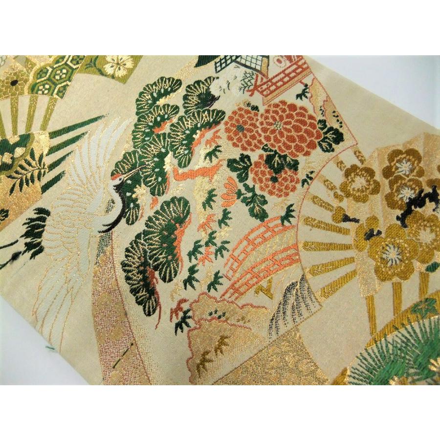 16)1701】196cm/扇面御所車・松竹梅文様/テーブルランナー・タペストリー/帯リメイク : 峯風堂 - 通販 - Yahoo!ショッピング