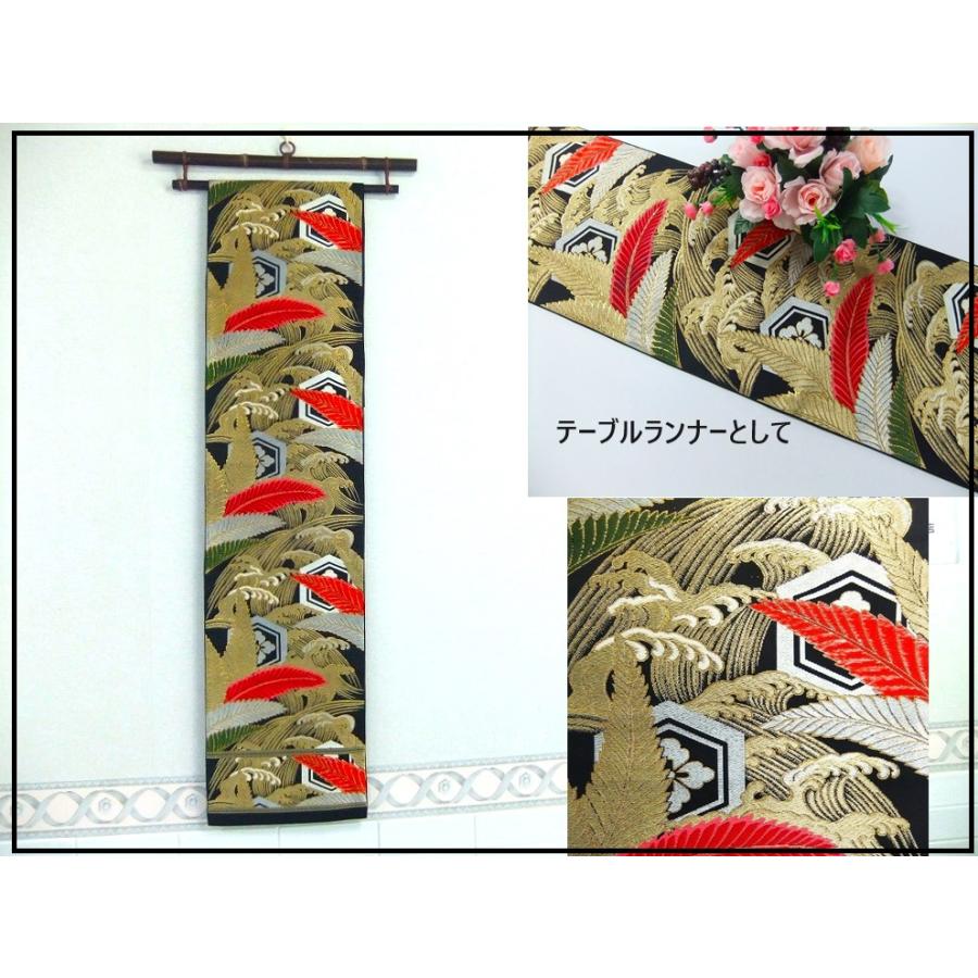 16)1805】170cm/荒波枝葉文/テーブルランナー・タペストリー/和風 : 峯風堂 - 通販 - Yahoo!ショッピング