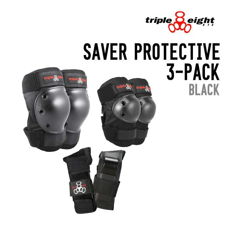 TRIPLE EIGHT トリプルエイト SAVER PROTECTIVE 3-PACK セイバー プロテクティブ 3 パック スケートボード : 0169042-1 : SIDECAR ...