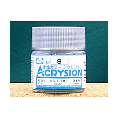 GSIクレオス 水性カラー アクリジョン N-08 シルバー(10ml) : しえいかんYahoo!店 - 通販 - Yahoo!ショッピング