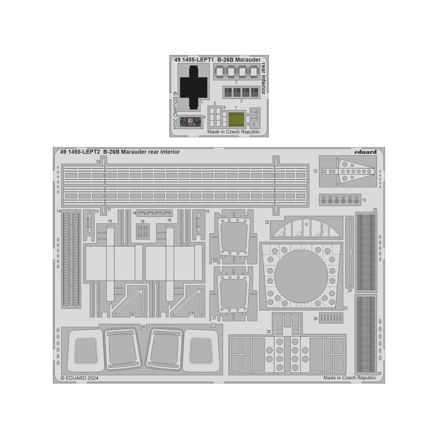 エデュアルド EDU491455 1/48 B-26B マローダー 胴体後部内装エッチングパーツ(ICM用) : しえいかんYahoo!店 - 通販 - Yahoo!ショッピング