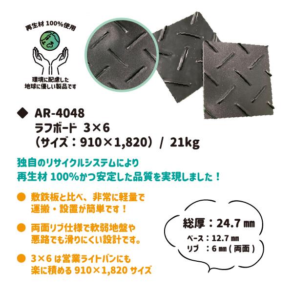 アラオ [送料無料]ラフボード（樹脂製敷板） 910×1820 ( 3×6 ) 厚さ24.7mm AR-4048 マット : サイナスPRO ...