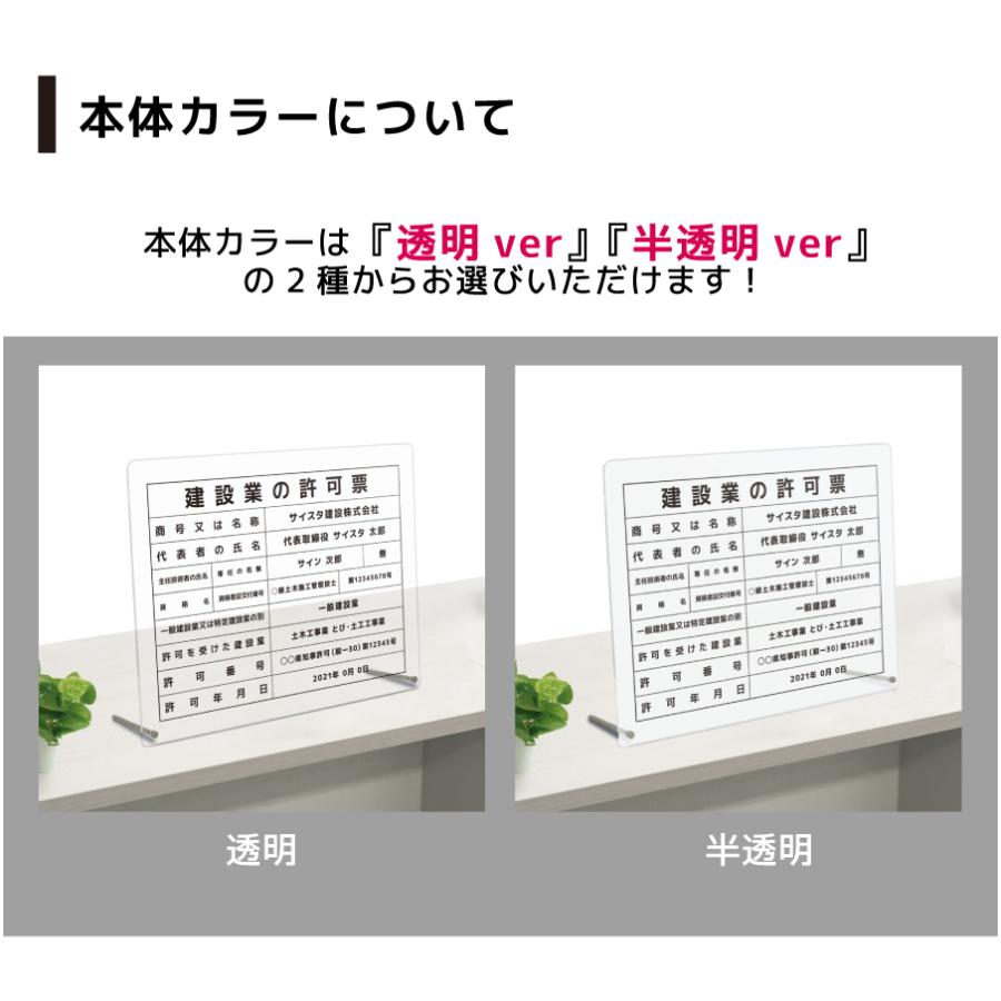 サインスタイル 宅地建物取引業者票 令和7年4月改訂版 卓上タイプ 看板 標識 宅建 建築 宅地建物 アクリル おしゃれ 業者票 登録票 透明 クリア 半透明｜デザイン：E001 : サイン ...