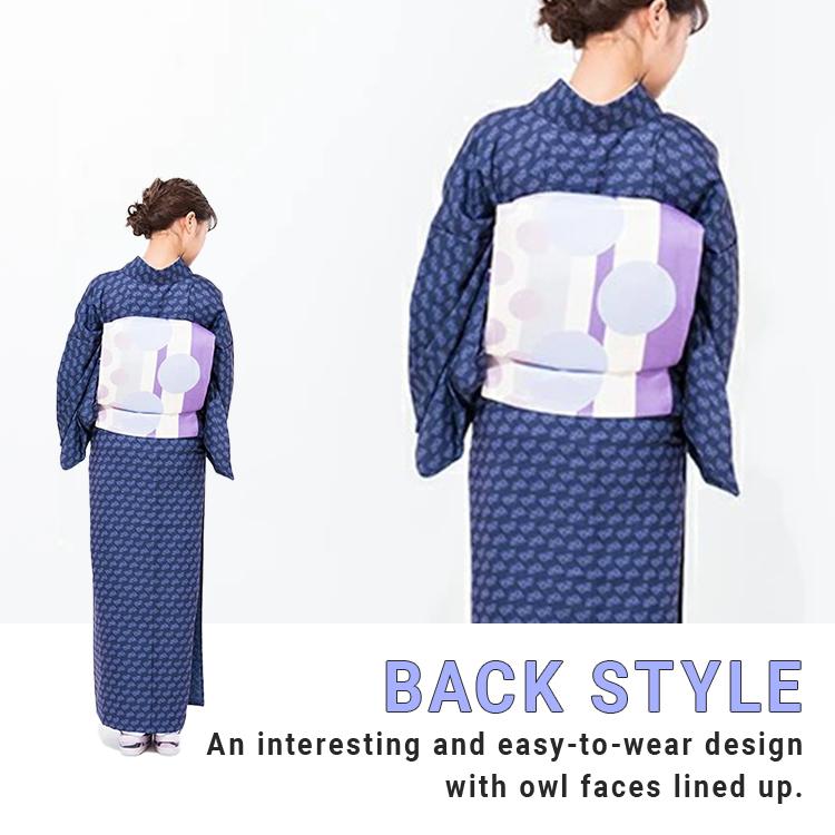 着物 小紋 フクロウ きもの 和音-WAON- 公式 | キモノ kimono 普段着 洗える着物 レディース プレタ着物 単衣 仕立て上がり 梟 ふくろう : 絹生活研究所 公式 - 通販 ...