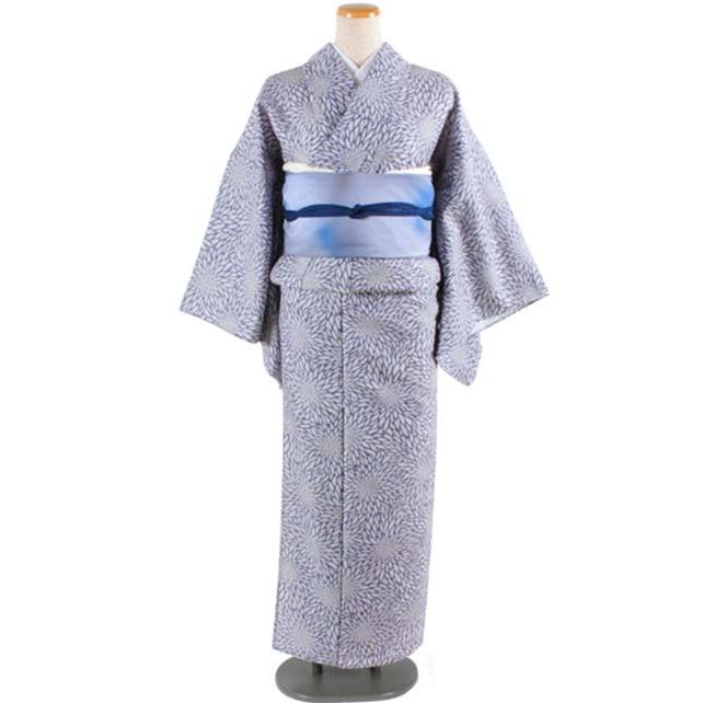 着物 小紋 むじな菊 きもの 和音-WAON- 公式 | キモノ kimono 普段着 洗える着物 レディース プレタ着物 単衣 仕立て上がり レトロ モダン 花 紫 :waon0013:絹 ...