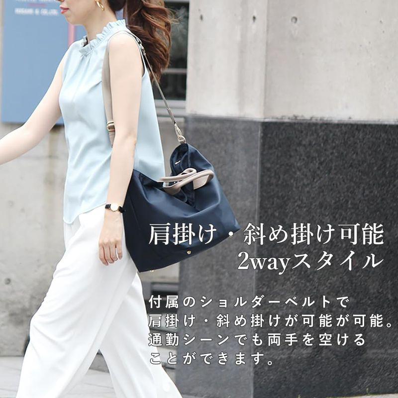 Gratante グラタンテ 本革ハンドル 2way ナイロン トートバッグ レディース 通勤バッグ abb-g0001 (ネイビー) : 20240114122419-00146 ...