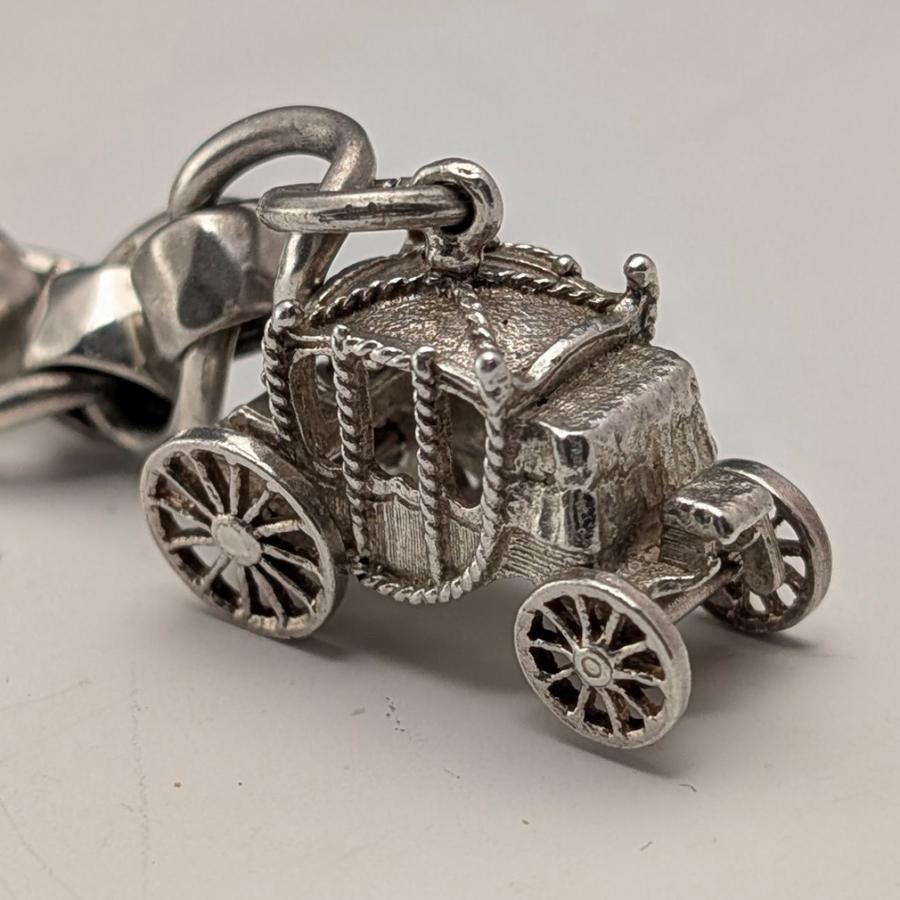 1900年頃 英国アンティーク ファンシーリンク 純銀製アルバートチェーン 53g 馬車型フォブ : アンティークショップSILVER-LUG - 通販 - Yahoo!ショッピング