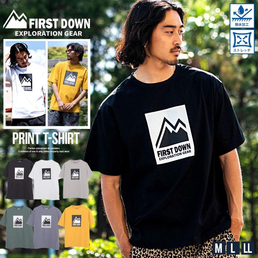 FIRST DOWN ファーストダウン Tシャツ メンズ 半袖 無地 ブランド アメカジ 大きいサイズ ロゴ 撥水 防水 ストレッチ 白 黒 : SILVER BULLET Yahoo!店 ...