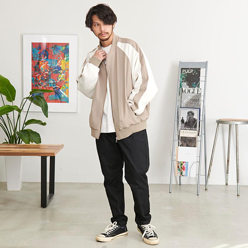 CavariA MA-1ジャケット メンズ ブランド おしゃれ 大きいサイズ アウター MA1 ブルゾン 配色 ゆったり 春 30代 40代 50代 ファッション : SILVER ...