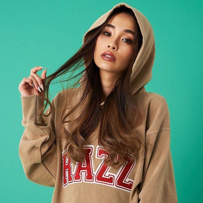 パーカー メンズ スウェット RAZZIS ラズ Pigment patch hoodie / 4colorss プルパーカー フーディー ユニセックス ブラック ベージュ M L XL 秋 ...