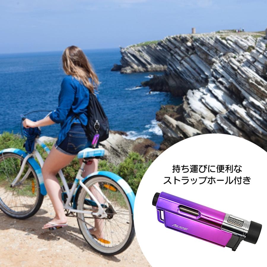 ライター ROCK’NG-JET アゲインスト ガス注入式 ターボライター 着火 アウトドア BBQ オレンジ ブルー パープル 送料無料 ...
