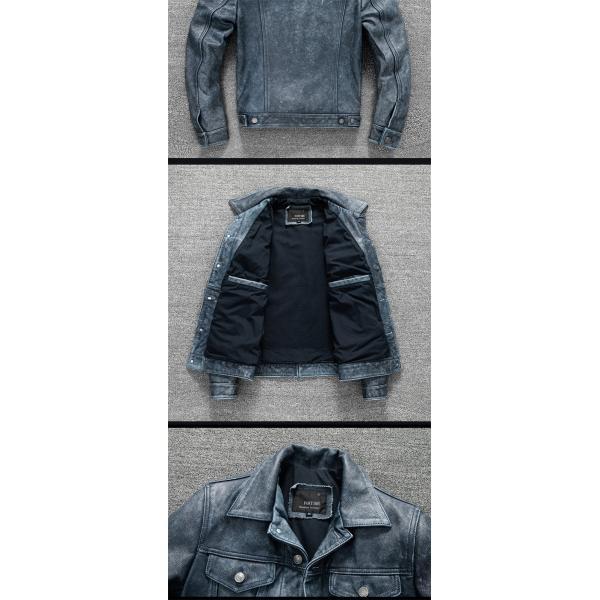 レザージャケット メンズジャケット デニム風 本革ジャケット レザージャケット メンズジャケット デニム風 本革ジャケット