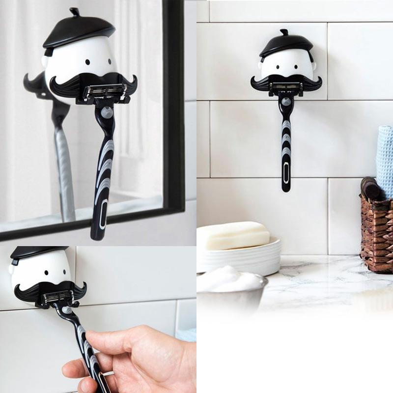 髭剃り ひげそり シェービング シェーバー ホルダー Mr.Razor ミスターレイザー 吸盤 掛け 浴室 バスルーム フック 髭剃りホルダー ...