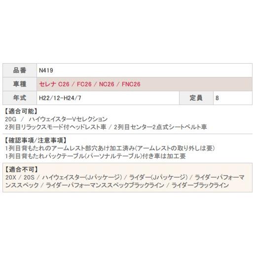 Bellezza（ベレッツァ） シートカバー セレナ C26 ワイルドステッチ N419 シート 内装 : シンシアモール Yahoo!店 - 通販 - Yahoo!ショッピング