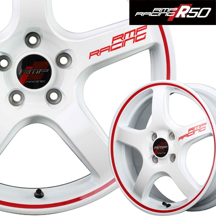 18インチ 5H120 8.5J+45 5穴 RMPレーシング R50 ホイール 1本 ホワイト リムレッドライン MID RMP RACING R50 MA :acab7819apms ...