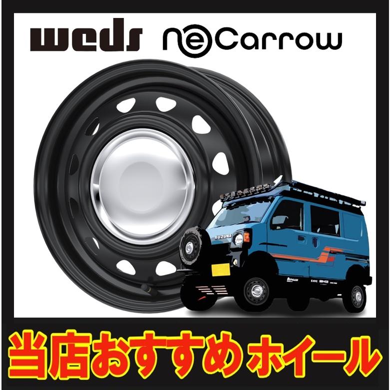 WEDS ウェッズ NeoCarrow ホイール 12インチ 12H100・110・114.3 3.50B+34 1本 ネオキャロ セミマットブラック&クロームキャップ : シンシアモール ...