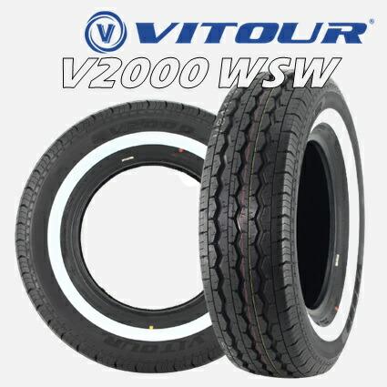 14Cインチ 195R14C 106/104Q 4本 サマータイヤ ホワイトリボン ヴィツァー ブイ ニセン VITOUR V2000 WSW ...