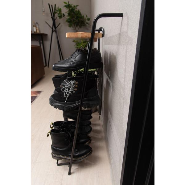 日本製 アイアン 立てかけシューズラック ブラック 黒 幅60 奥行32.5 高さ86 見せる収納 スチール 天然木 スリム 靴収納 玄関 おしゃれ :NIT-15BK:SIT家具 - 通販 ...