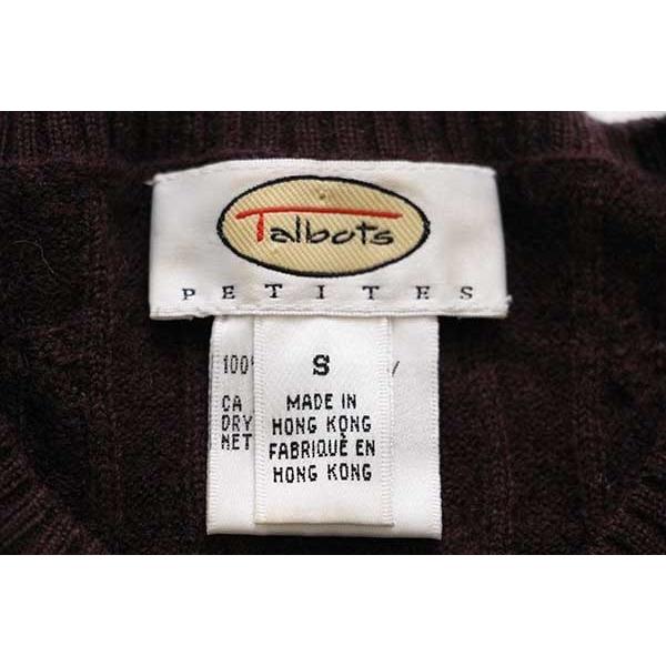 ★90s Talbots ケーブル編み マキシ丈 メリノウールニット ワンピース 焦げ茶 S★オールド タイト スカート ロング カーディガン : 220225-5 : Used ...