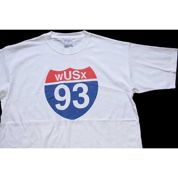 ★90s WUSX 93 コットンTシャツ 白 XL★オールド ビンテージ ラジオ トリコ ルート66 メキシコ オーバーサイズ ビッグサイズ ...
