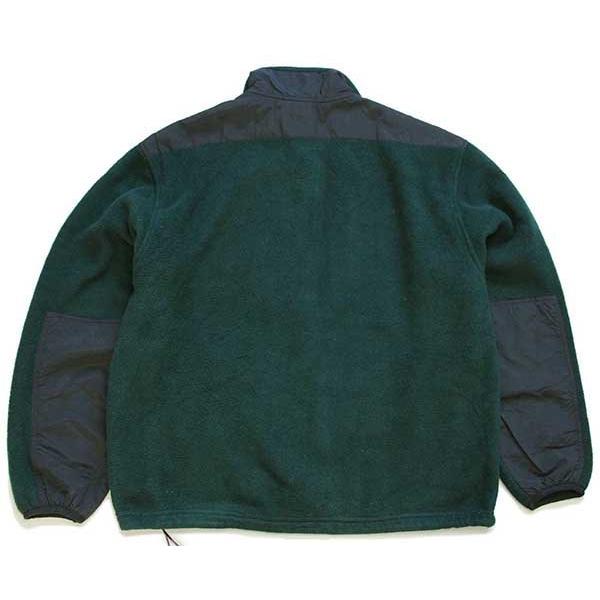L.L.Bean 90s USA製 ALL CONDITIONS 刺繍 ライナー フリースジャケット 深緑×黒 L-R★オールド ビンテージ ...