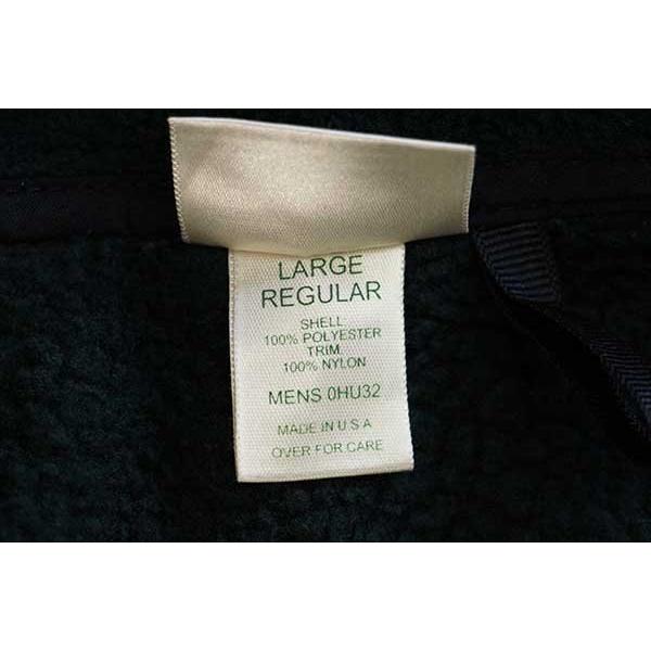 L.L.Bean 90s USA製 ALL CONDITIONS 刺繍 ライナー フリースジャケット 深緑×黒 L-R★オールド ビンテージ ...