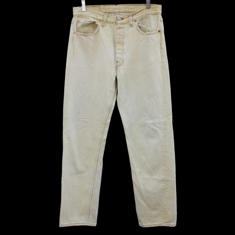 Levi's 90s USA製 Levi'sリーバイス 501 カラーデニムパンツ 薄黄土色 フェード w33 L32★SDP422 オールド ビンテージ ジーンズ ストレート : Used ...