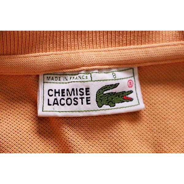 LACOSTE 70s フランス製 CHEMISE ラコステ ワンポイント コットン 鹿の子 ポロシャツ 薄オレンジ 8★106 特大 ビンテージ フレンチ ユーロ : Used ...