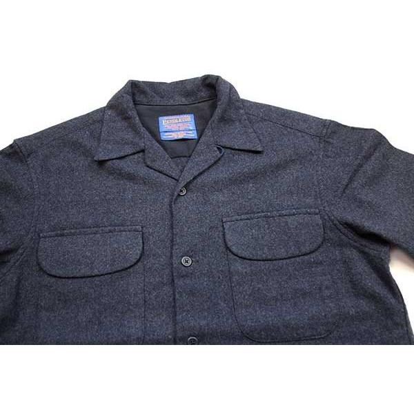 PENDLETON 00s メキシコ製 PENDLETONペンドルトン オープンカラー ウールシャツ ネイビー S★オールド 開襟 ボックス : Used Clothing Sixpacjoe ...