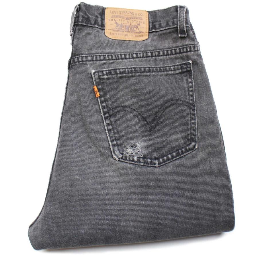 Levi's 90s カナダ製 Levi'sリーバイス 619 ダメージ ブラック デニムパンツ フェード w34 L30★SDP2465 オールド ジーンズ ストレート : Used ...