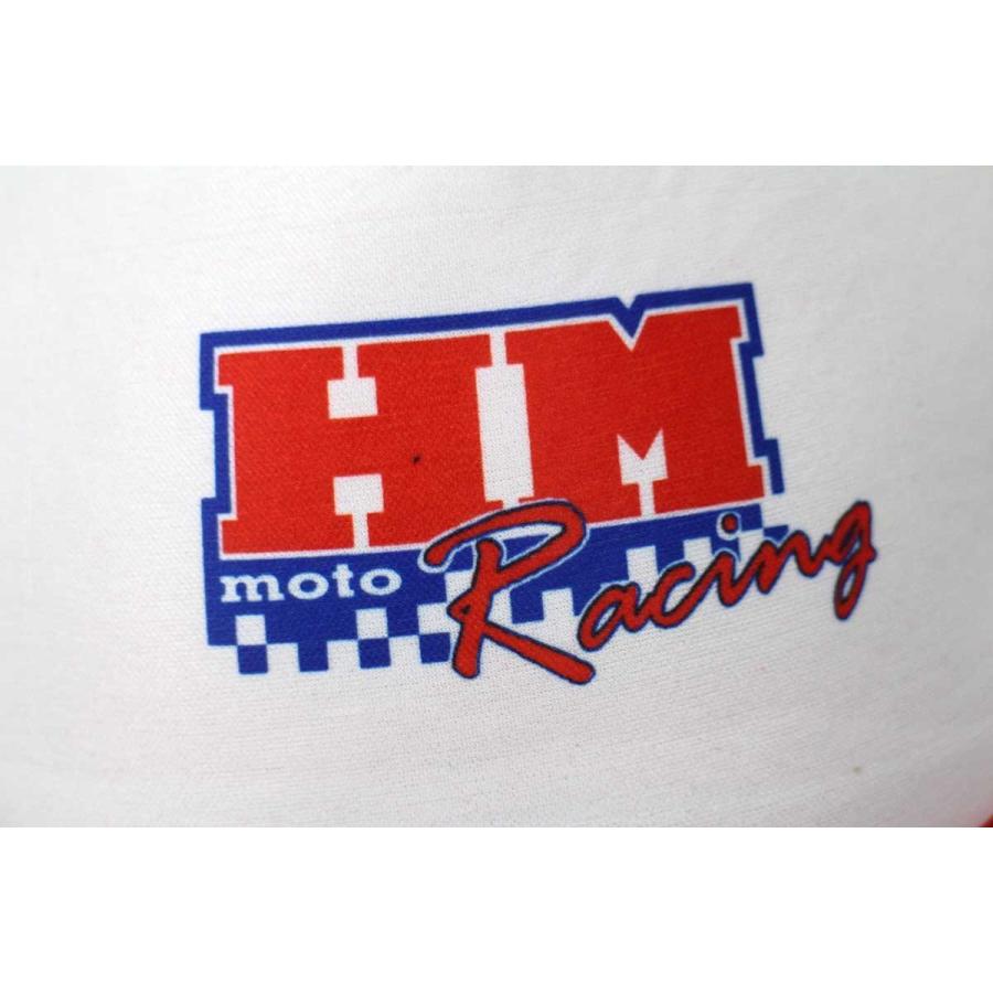 90s HM moto Racing ツートン 切り替え メッシュキャップ 赤×白★オールド ビンテージ レーシング レース モーター ...
