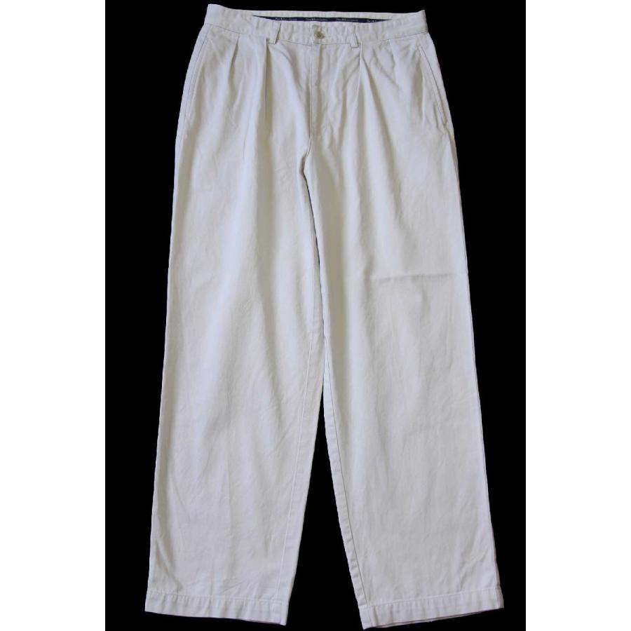 POLO RALPH LAUREN 90s ポロ ラルフローレン ANDREW PANT ツータック コットン チノパン アイボリー w33 ...