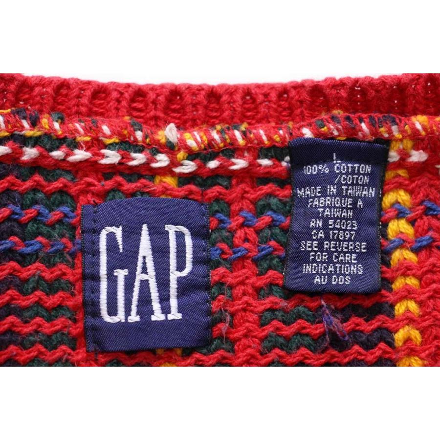 GAP 90s GAPギャップ タータンチェック コットンニット セーター L★オールド ビンテージ クルーネック オーバーサイズ ビッグサイズ : Used Clothing ...