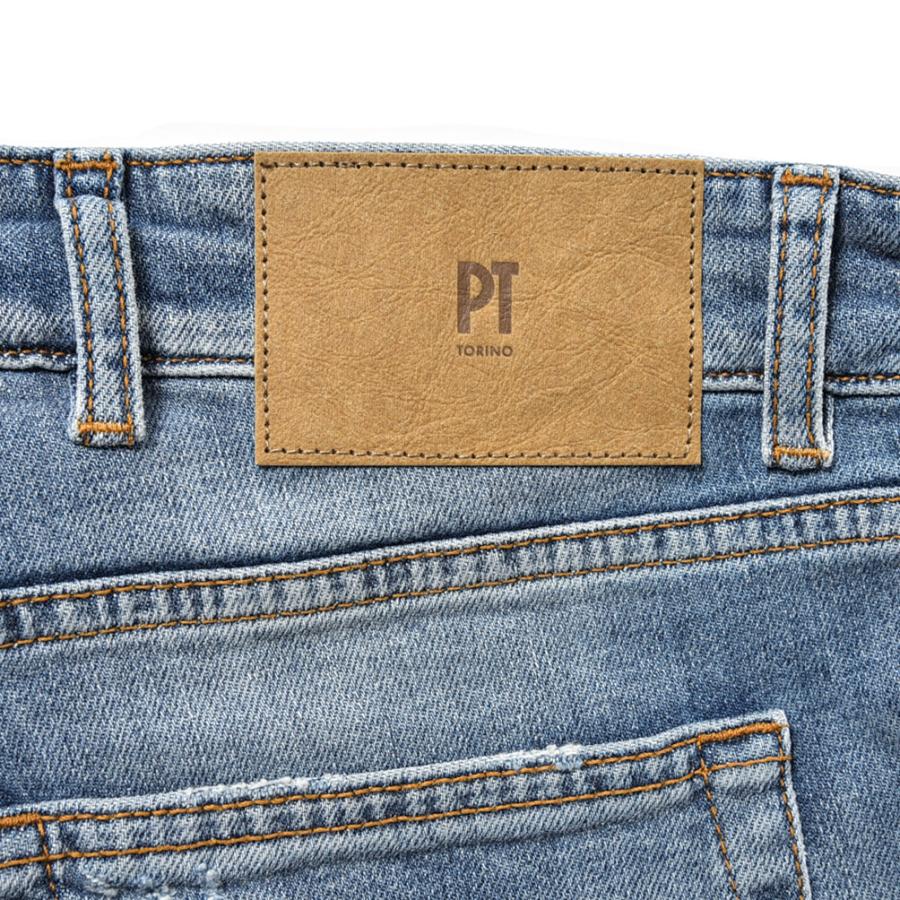 PT TORINO DENIM SWING (SUPERSLIM FIT) デニムジーンズ ストレッチ クラッシュ ダメージ加工 ウォッシュドブルー / PT05 メンズ ピーティートリノ ...