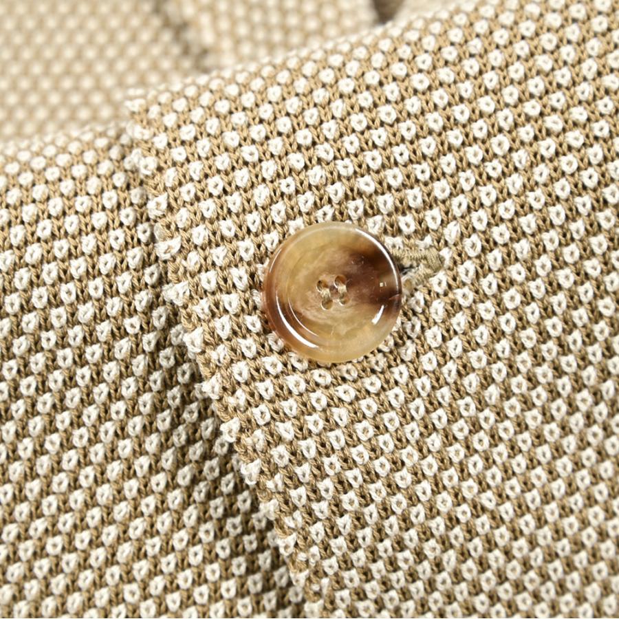 LARDINI 【2025年 春夏新作】 ラルディーニ ニットジャケット 2Bシングル 春夏秋 コットン100% 鹿の子 ベージュ MADE IN ITALY ブートニエール ...