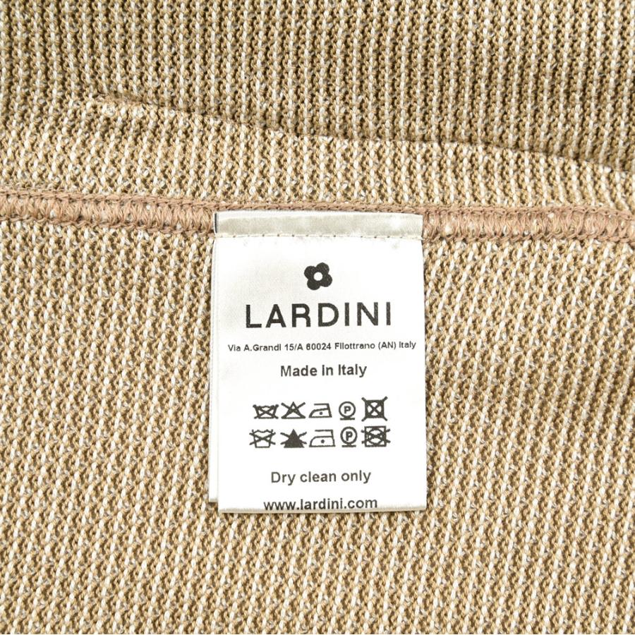 LARDINI 【2025年 春夏新作】 ラルディーニ ニットジャケット 2Bシングル 春夏秋 コットン100% 鹿の子 ベージュ MADE IN ITALY ブートニエール ...