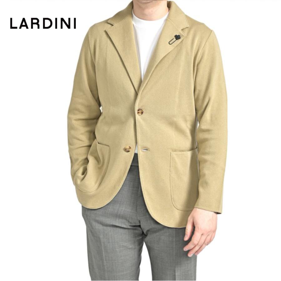 LARDINI 【2025年 春夏新作】 ラルディーニ ニットジャケット 2Bシングル 春夏秋 コットン 100% ベージュ MADE IN ITALY ブートニエール : Peppino ...